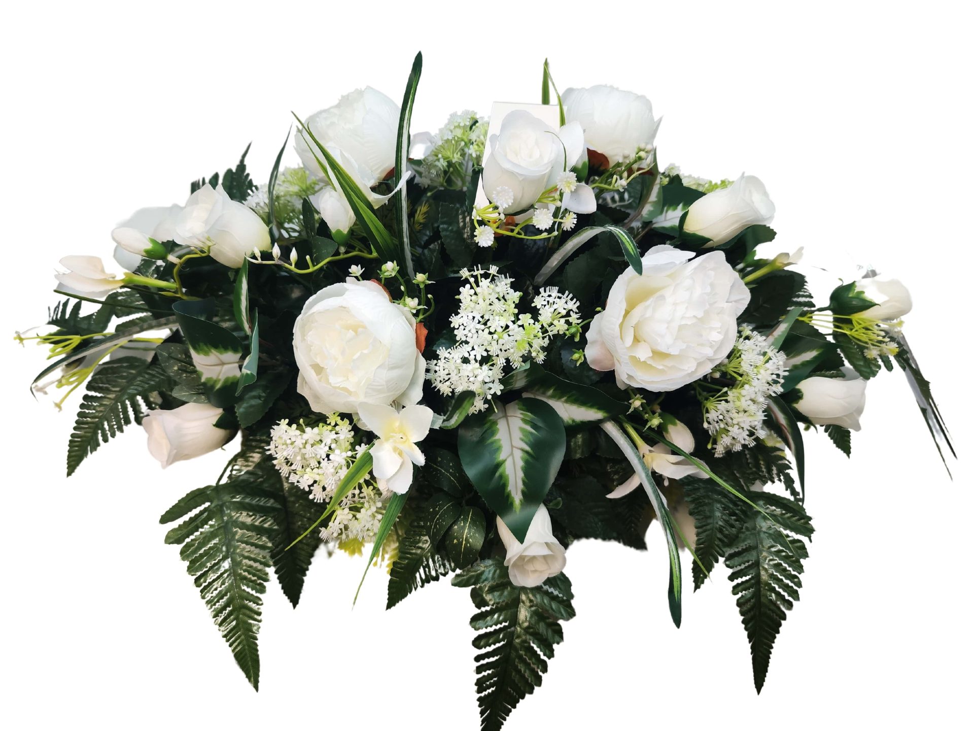 Raquette de Roses et d’Orchidées roses – Espace Funéraire Michel ...